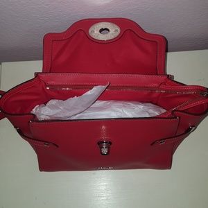 Coach | Bags | Coach Bright Red Blake Flap Leather Tote | Poshmark